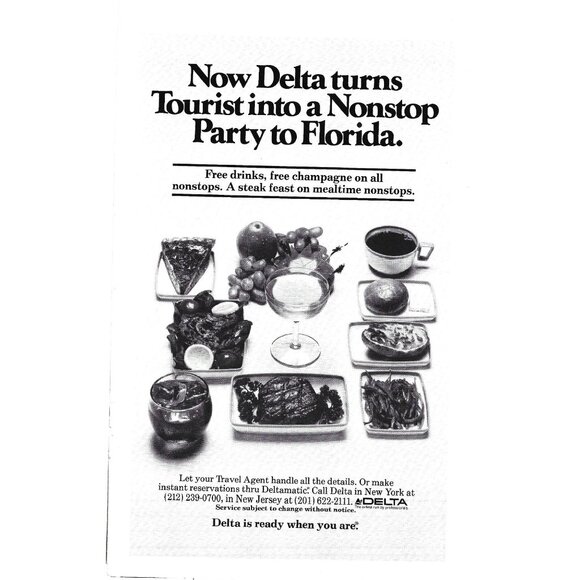 Delta | Art | Vintage 977 Delta Airlines Nonstop Party Advert Print ...